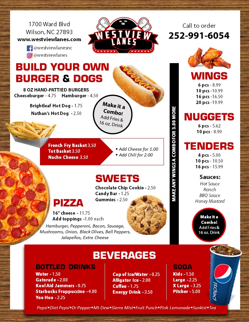 Menu Westview Lanes Menu Westview Lanes